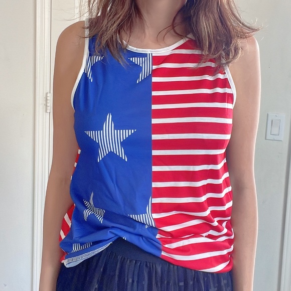 Tops | Stars Stripes Print Festive Tank Top | Poshmark
